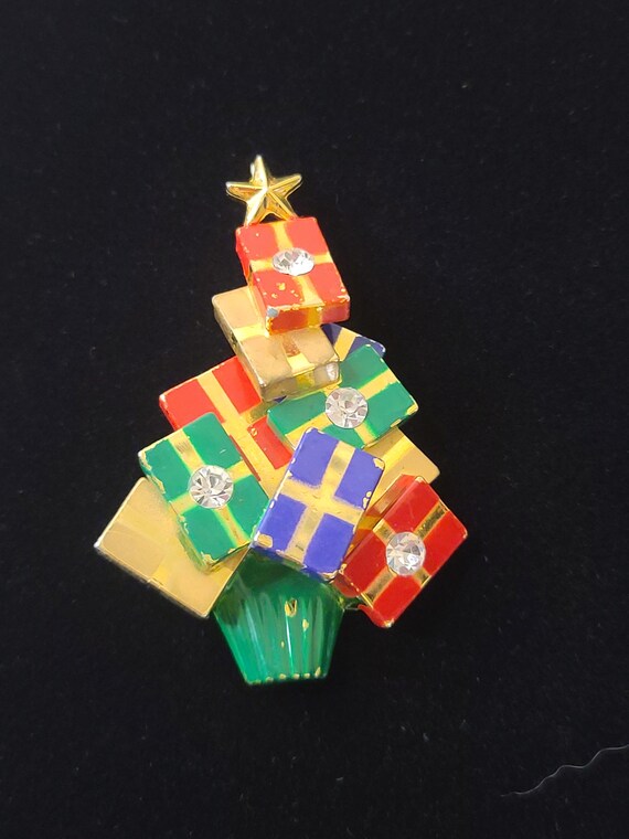 Vintage Avon Christmas Tree Presents with Rhinestones… - Gem