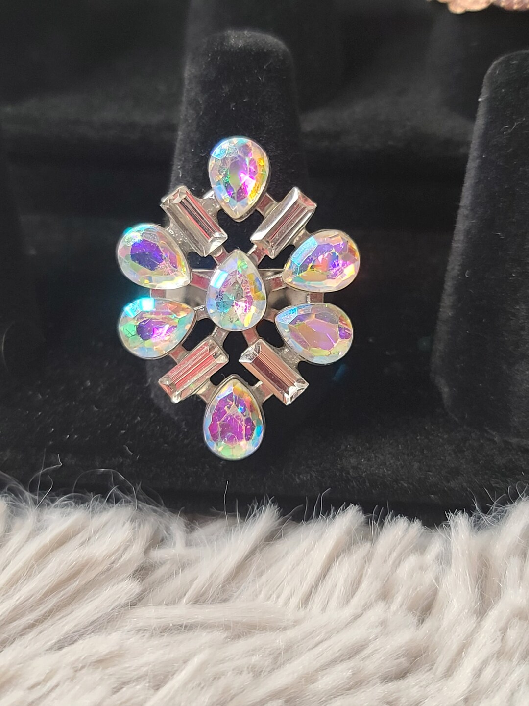 Vintage Large Rhinestone Statement Ring | Costume Ring | Statement ...