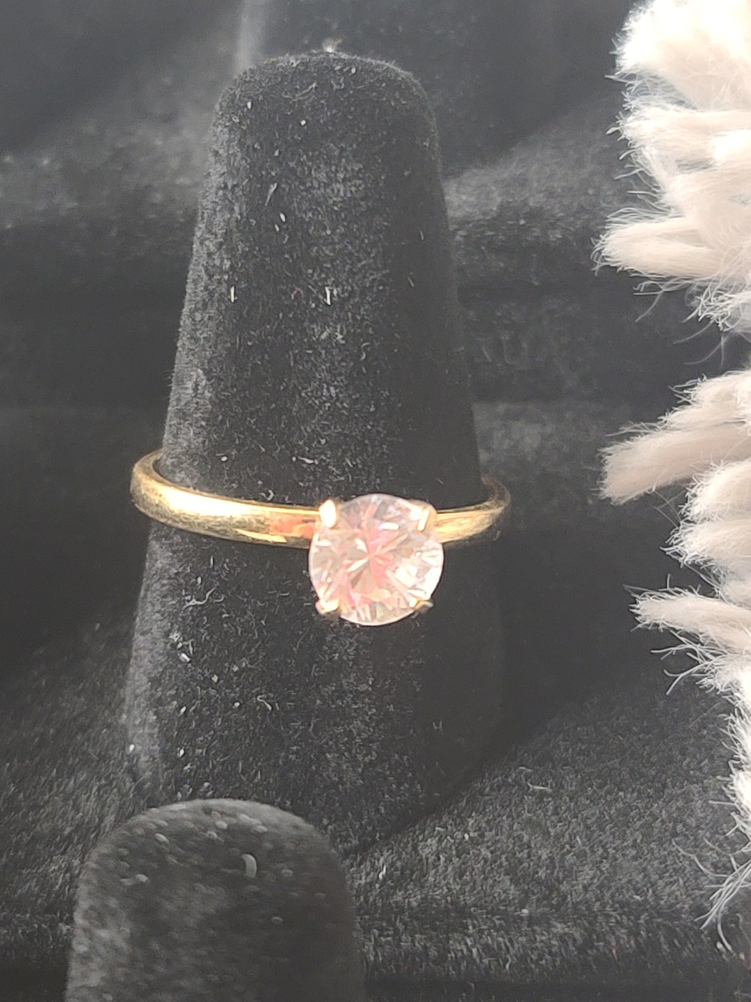 Vintage Gold Tone LIND Cubic Zirconia Stone Ring | Costume Jewelry ...