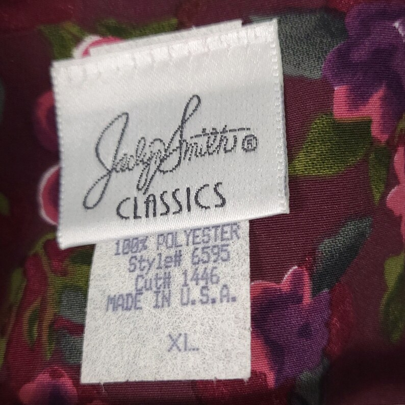 Vintage Jaclyn Smith Floral Print Padded Shoulder Short Sleeve Blouse