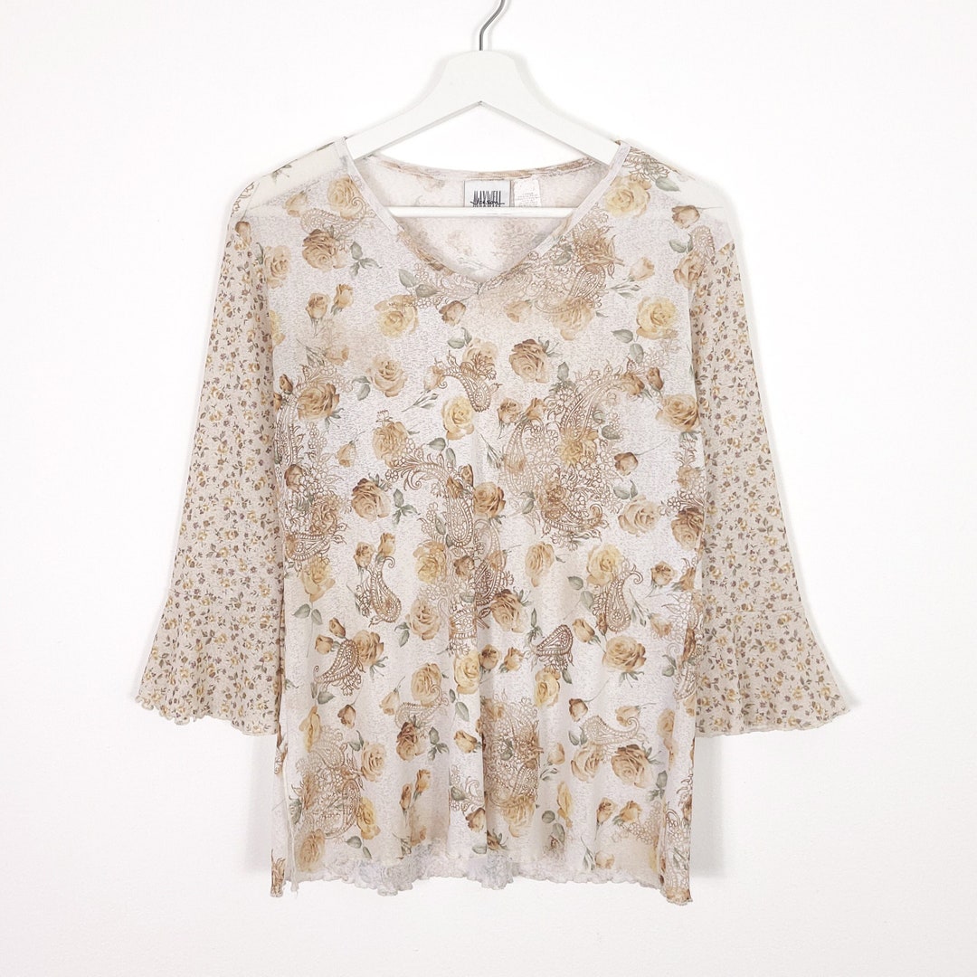 Vintage Jason Maxwell Sheer Floral Paisley Top - Etsy