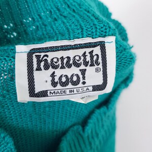 Vintage Keneth Too! Made in USA Jacquard Tulip Mock Neck Sweater - Etsy