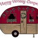 Caravan Christmas Card, Happy Holidays Campers Christmas Card, Vintage ...