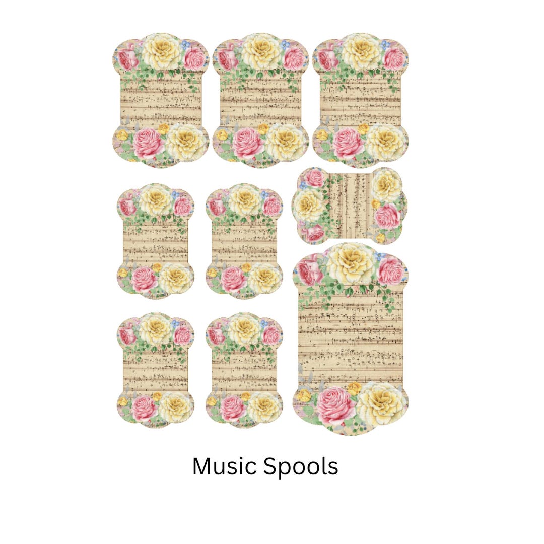 Ribbon Spool Cards, Set of 9 Vintage French Design, Lace Holder, Ribbon ...