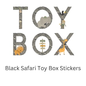 TOY BOX Sticker, Safari Animal Theme, Vinyl Sticker, Jungle Nursery ...