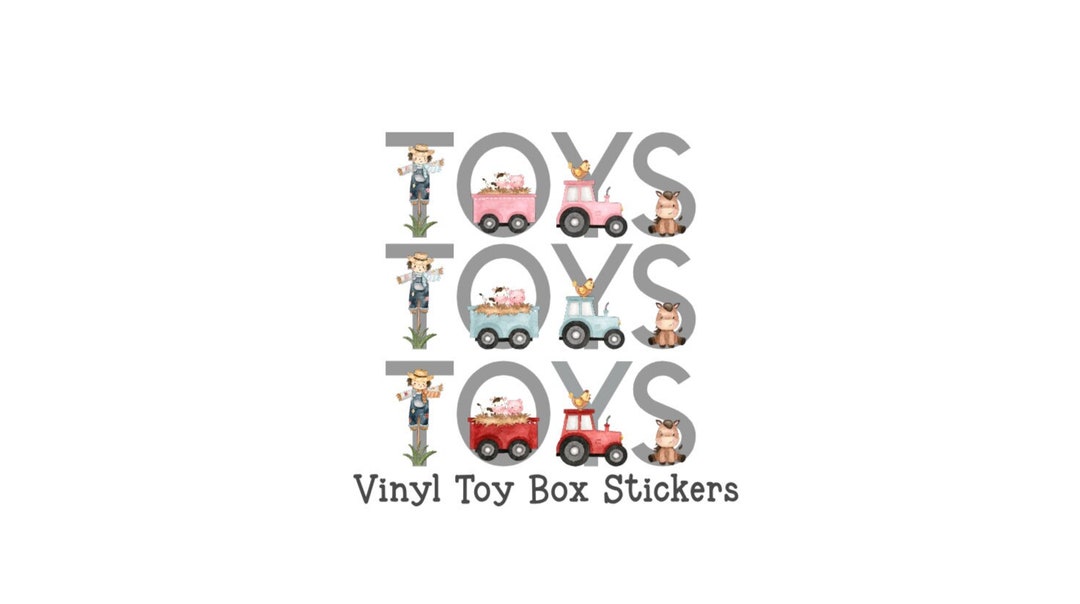 Farm Animals Tractor Toy Box Vinyl Stickers (4 Inch) - Etsy