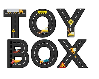 TOY BOX Stickers TOYS Label Construction Road Style Decals - Etsy
