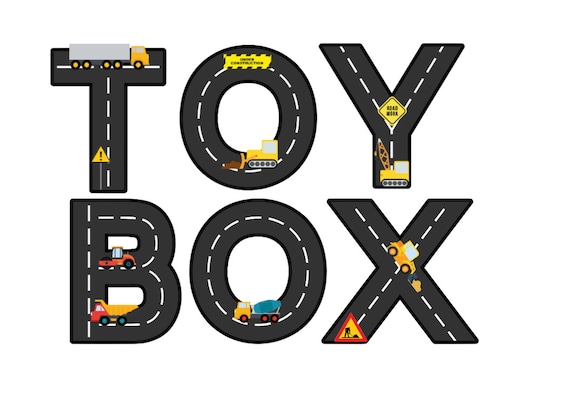 TOY BOX Stickers TOYS Label Construction Road Style Decals - Etsy