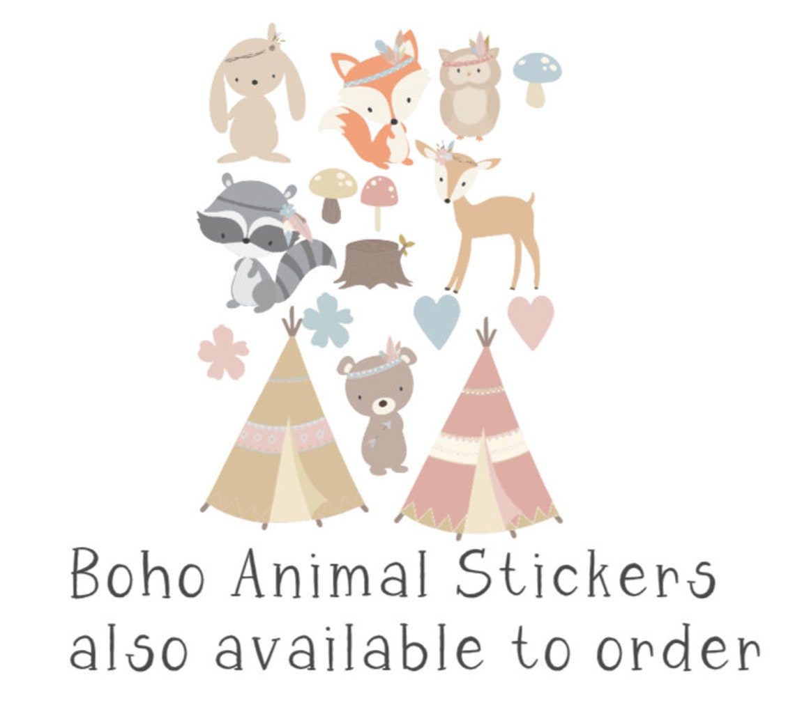 Toy Box Sticker Boho Woodland Animals Vinyl Furniture - Etsy