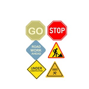 Construction Road Sign Stickers Set of 12 Vinyl Decal Street - Etsy