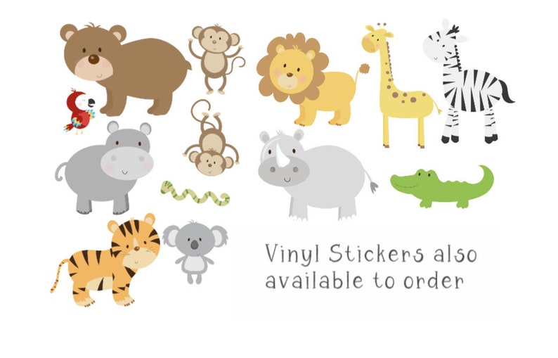 Safari Animal Toy Box Sticker, Jungle Nursery Decor, DIY Vinyl Letters ...
