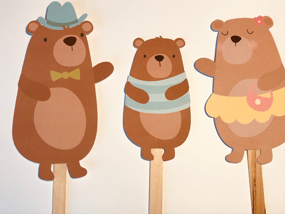 Goldilocks 3 Bears Fairy Tale Puppets Story Telling Stick - Etsy UK