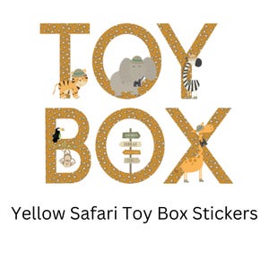TOY BOX Sticker, Safari Animal Theme, Vinyl Sticker, Jungle Nursery ...