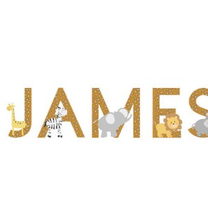 Personalised Name Stickers Jungle Animal Theme Name Stick on - Etsy UK