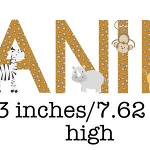 Personalised Name Stickers, Jungle Animal Theme Name, Stick on Vinyl ...