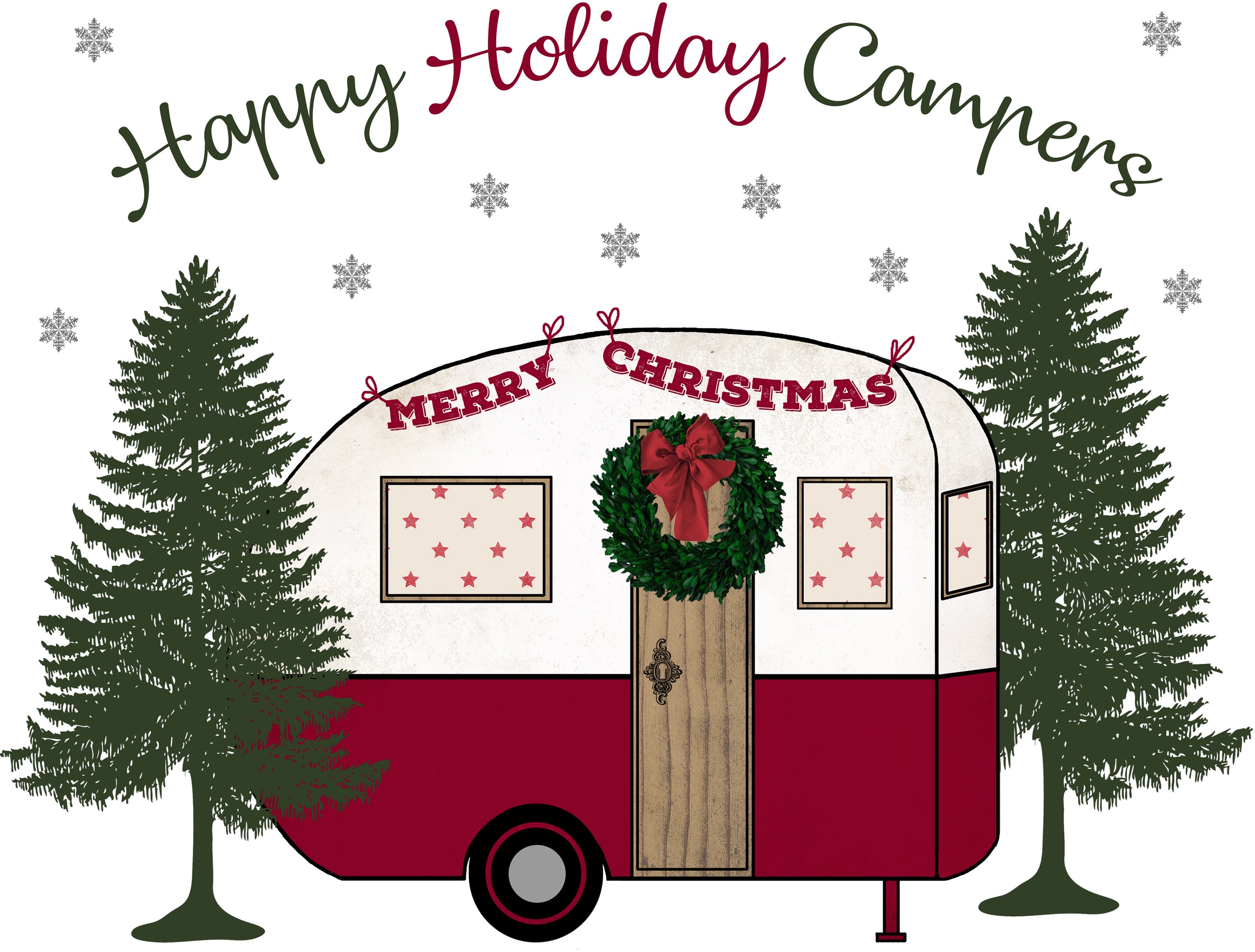 Caravan Christmas Card Happy Holidays Campers Christmas Card - Etsy UK