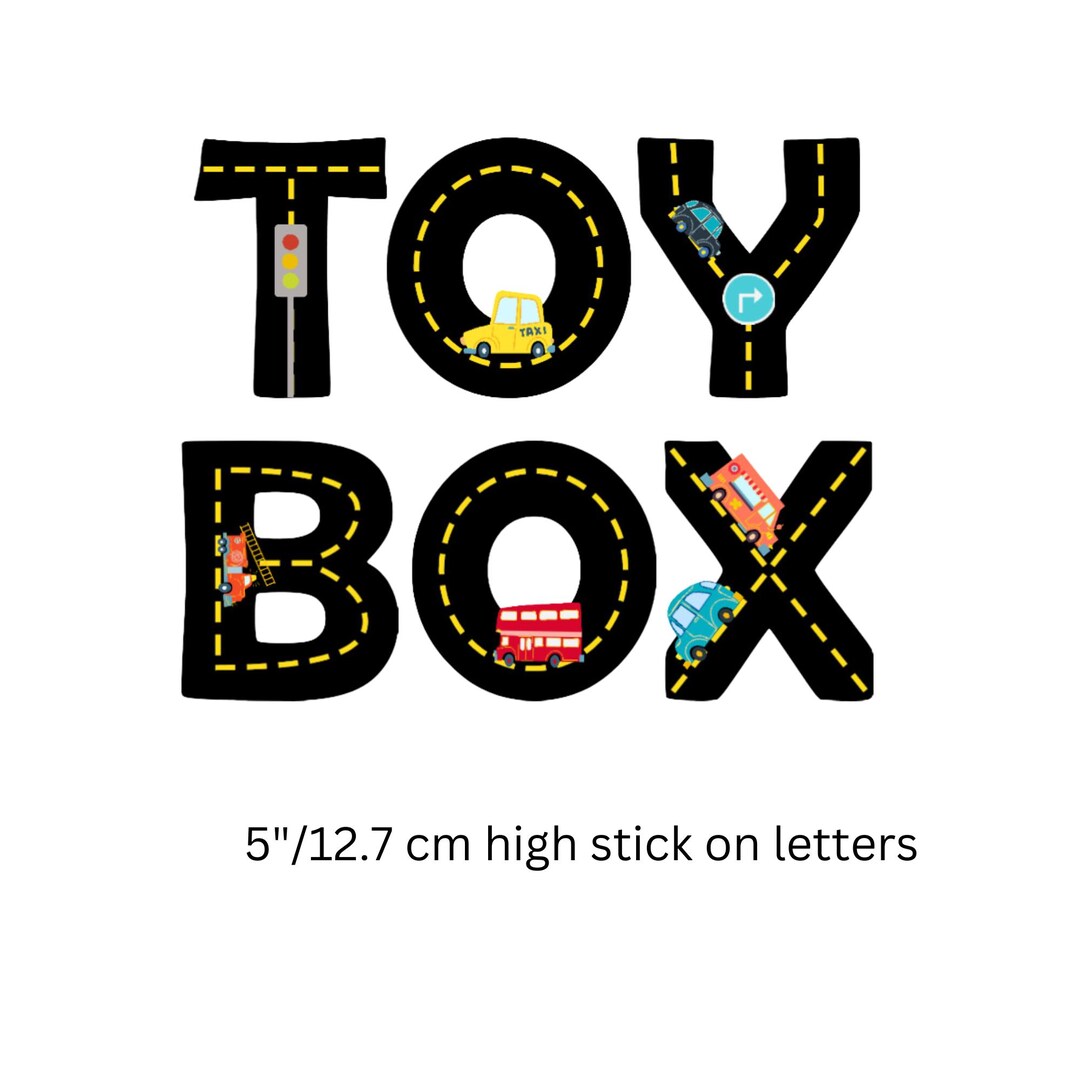 TOY BOX or TOYS Stickers, Transport Theme, Road Design Stickers, Cars ...
