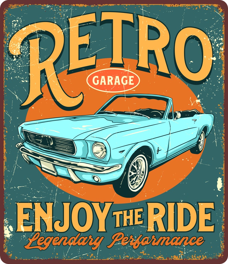 Retro Automotive Tin Style Sign Vinyl Wall Decal Stickers 8 - Etsy