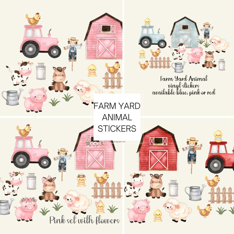 Farm Animal Decals - Etsy