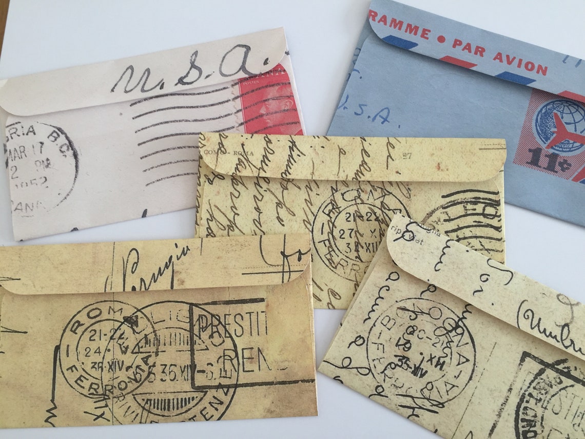 Vintage Theme Envelopes Vintage Envelopes With Stamps - Etsy