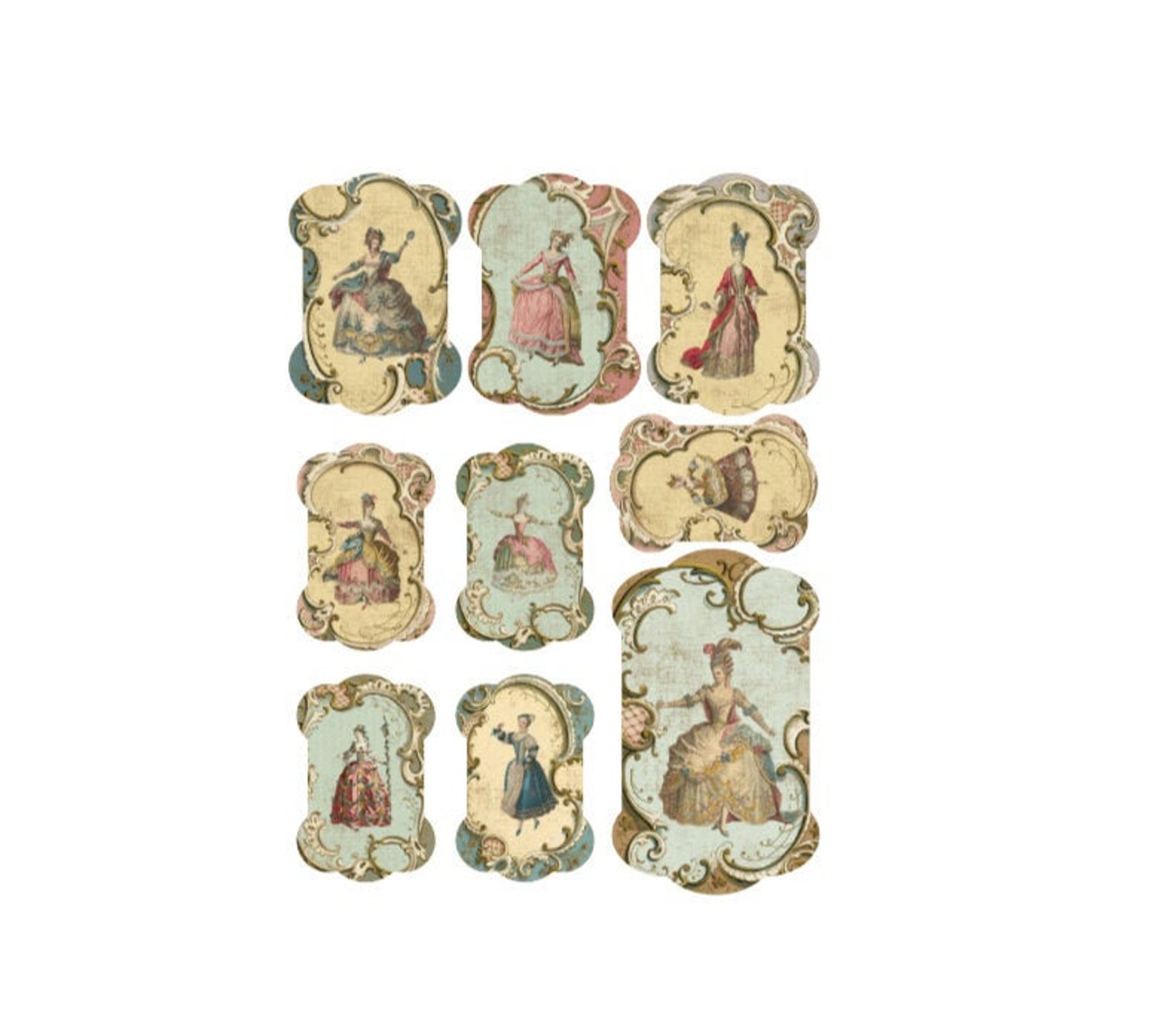 Ribbon Spool Cards Set of 9 Vintage French Design Lace | Etsy