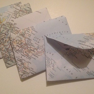 Map Theme Envelopes - Handmade Envelopes Set of 5 Supplied Ideal for ...