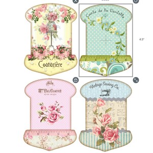 Ribbon Spool Cards, Set of 4 Lace Holders, Ribbon Organiser, Thread ...