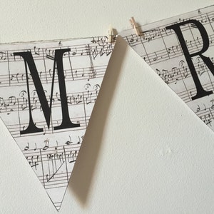 Vintage Music Style Wedding Venue Decorations, Mrs & Mrs Bunting, Cards ...