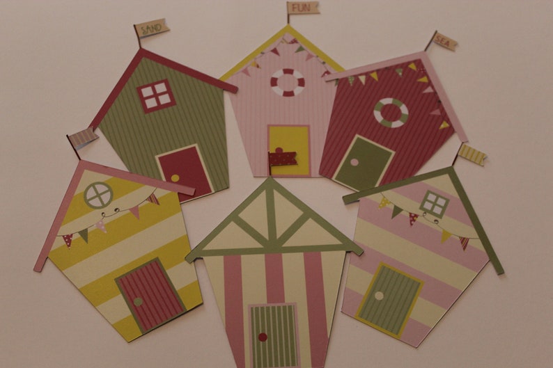 Beach Hut Bunting – Coastal Card Stock Garland, Nautical Decor - Etsy UK