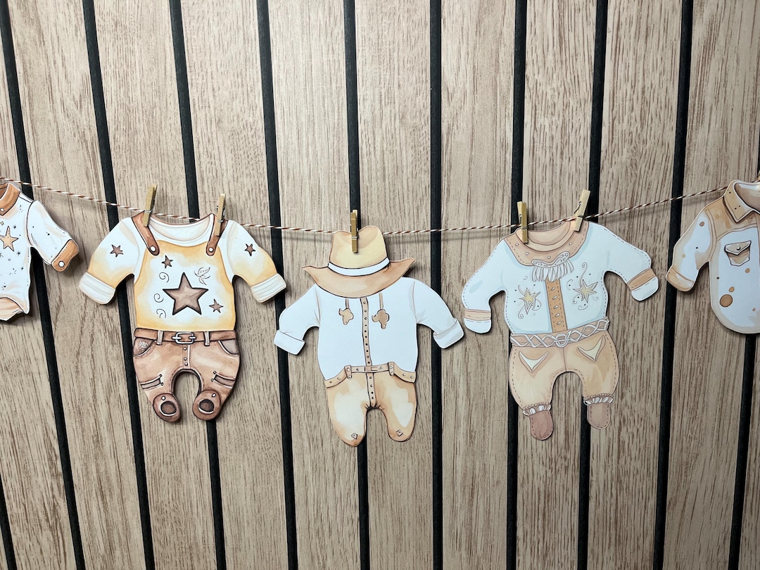 Banderines para baby shower de estilo occidental, guirnalda para baby ...