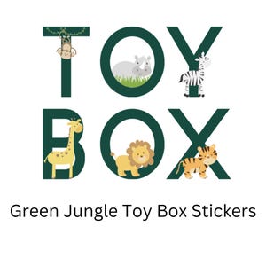 TOY BOX Sticker, Safari Animal Theme, Vinyl Sticker, Jungle Nursery ...