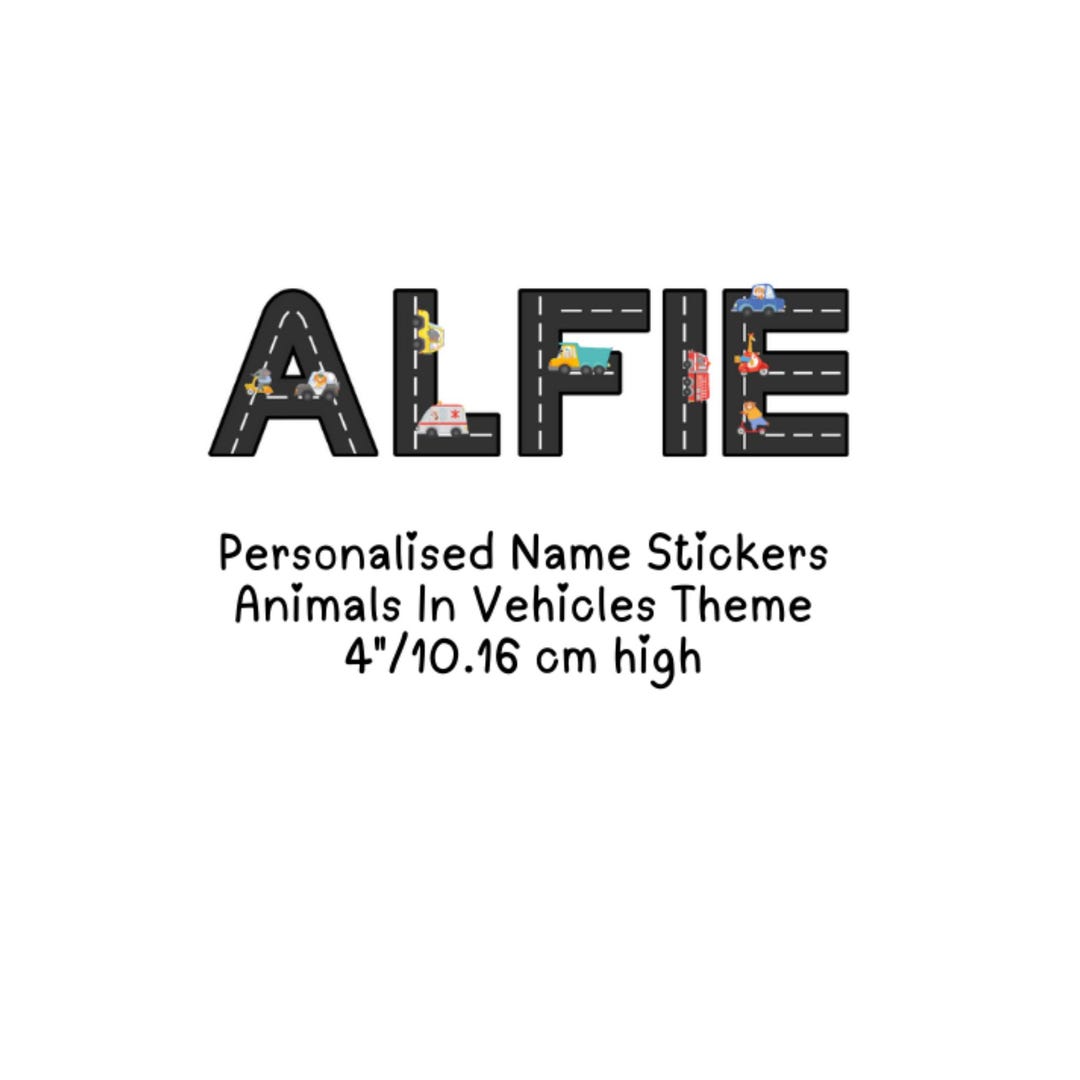 Personalised Name Stickers Transport Road Theme, Road Design Names ...