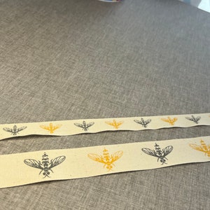 Bee Print Ribbon, Cotton Ribbon, Bee Theme Ribbon, 15 Mm Wide, 25 Mm ...
