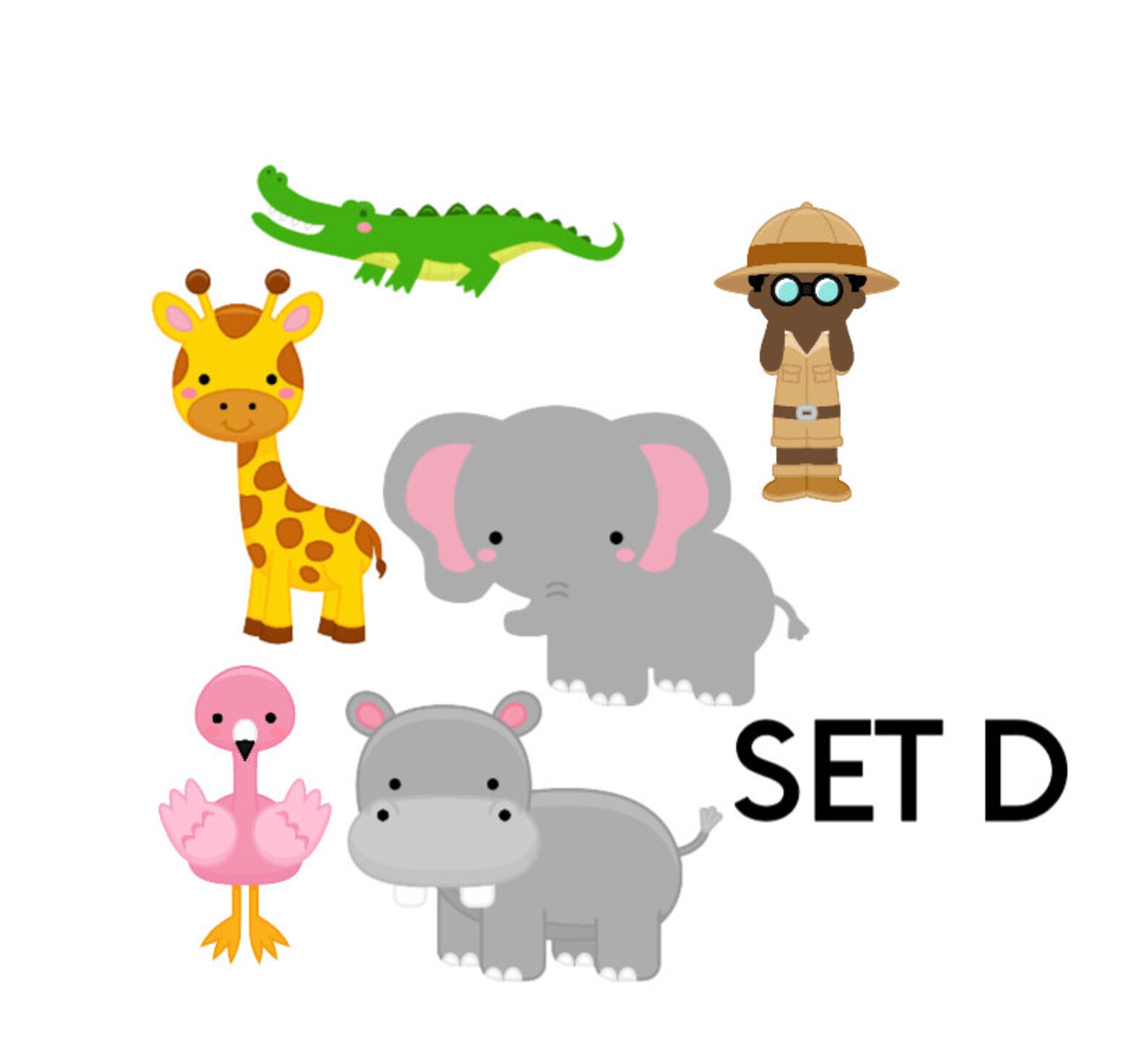 Safari Sticker Safari Tour Vinyl Stickers Elephant Hippo - Etsy UK