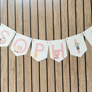 Farm Animal Personalised Name Bunting, Personalised Farm Yard Animal ...