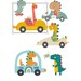 Dinosaur Stickers, Racing Dinosaurs in Cars, Vinyl Decal Stickers ...