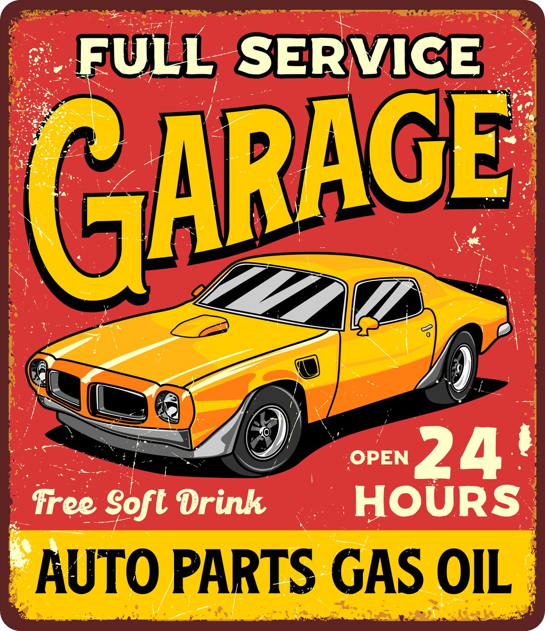 Retro Automotive Tin Style Sign Vinyl Wall Decal Stickers 8 - Etsy