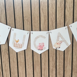 Farm Animal Personalised Name Bunting, Personalised Farm Yard Animal ...