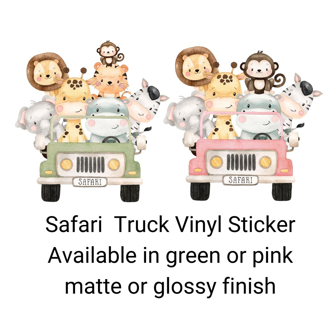 Safari Animal Theme Wall Sticker, Jungle Animal Nursery Wall Decal ...