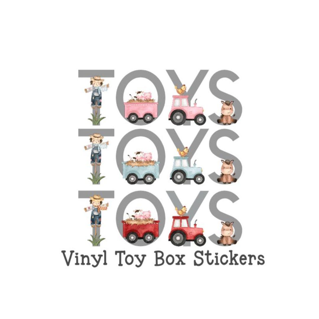 Farm Animal Theme Toy Box Stickers, TOYS Sticker, Vinyl Toy Box ...