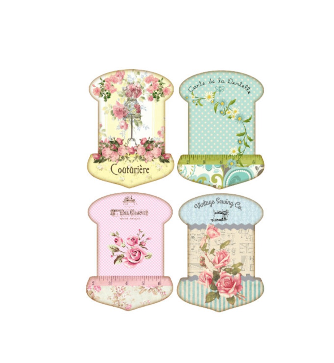 Ribbon Spool Cards, Set of 4, Lace Holder Ribbon Organiser Thread Card ...