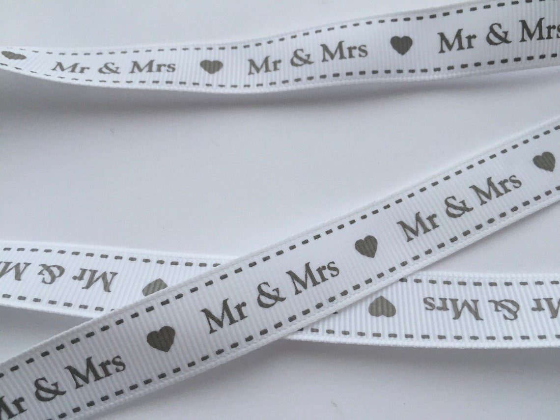 Mr and Mrs Print Ribbon Wedding Ribbon 16mm Polyester - Etsy