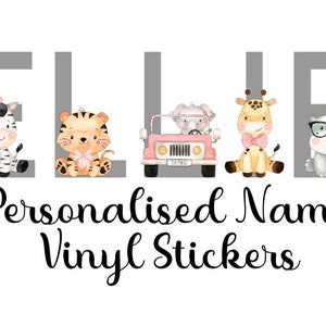 Safari Animal Theme Wall Sticker, Jungle Animal Nursery Wall Decal ...