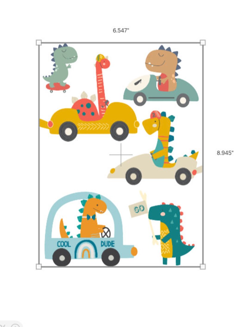 Dinosaur Stickers Racing Dinosaurs in Cars Vinyl Decal - Etsy