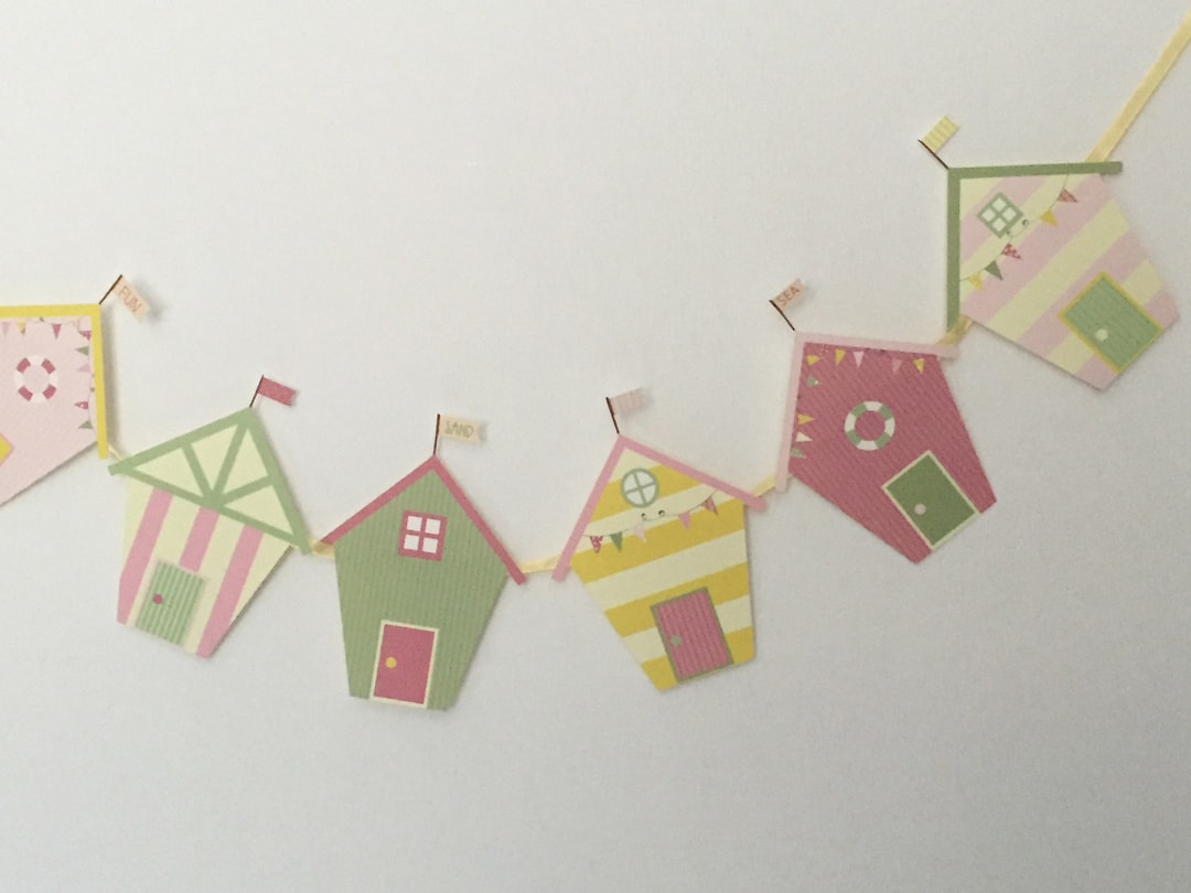 Beach Hut Bunting – Coastal Card Stock Garland, Nautical Decor - Etsy UK