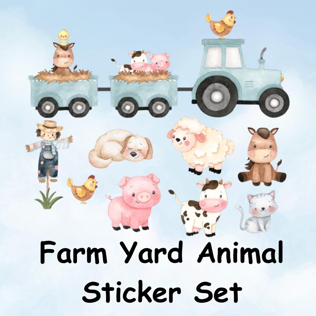 Farm Yard Animal Stickers, Farm Animal Vinyl Decal Stickers, Wall ...