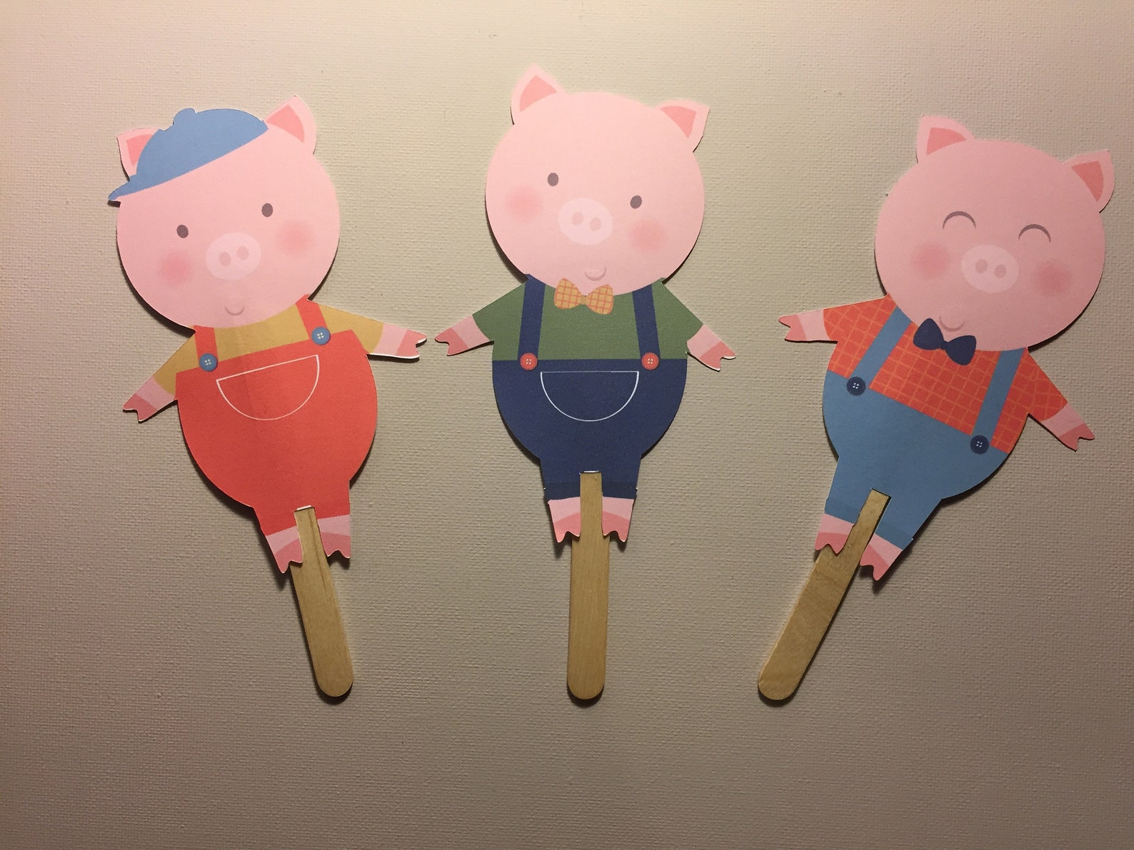 3 Little Pigs Story Telling Stick Puppet Set 3 Little - Etsy UK