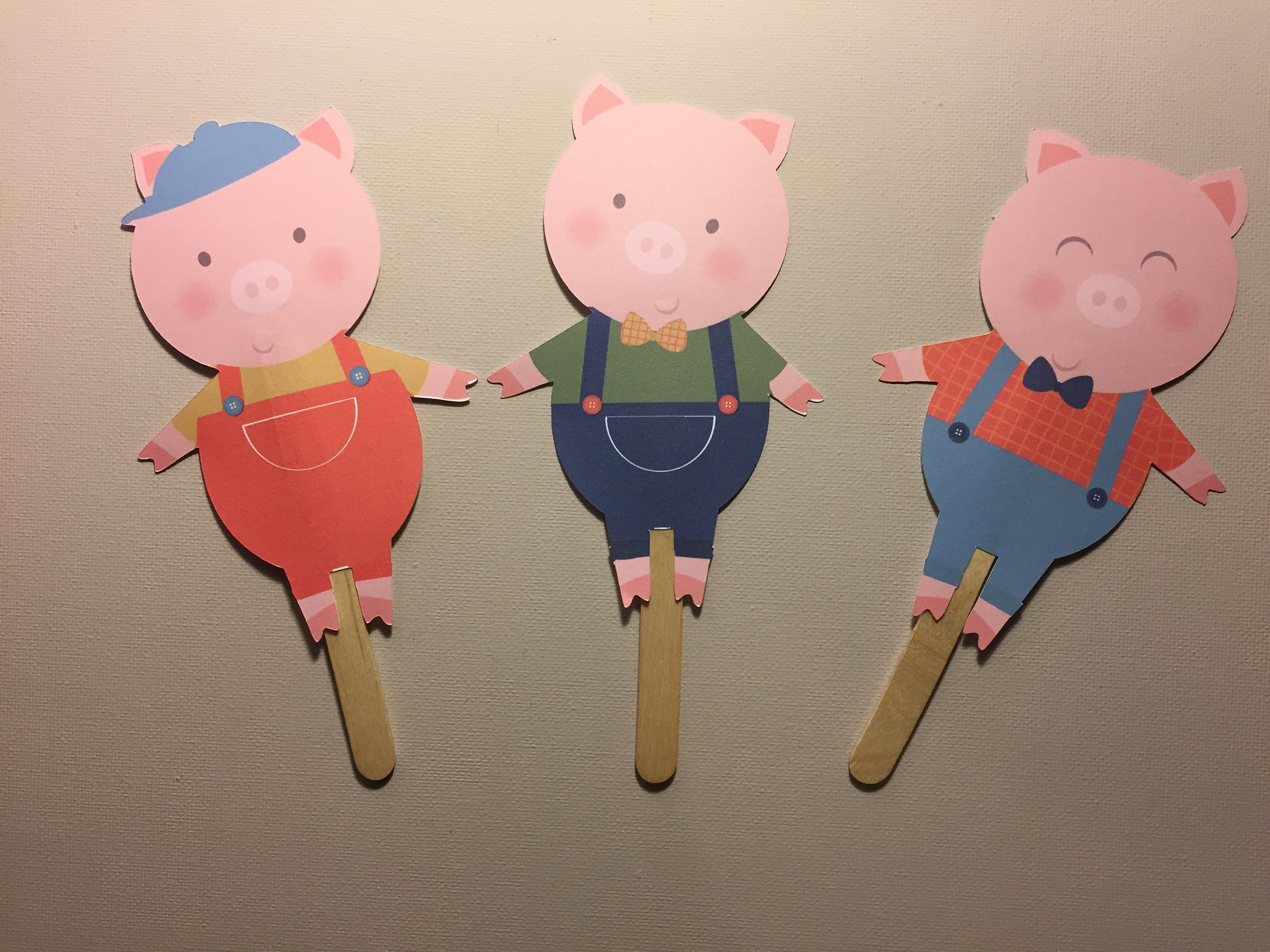3 Little Pigs Story Telling Stick Puppet Set 3 Little - Etsy UK