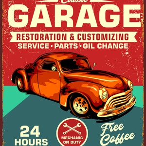 Retro Automotive Tin Style Sign Vinyl Wall Decal Stickers 8 - Etsy