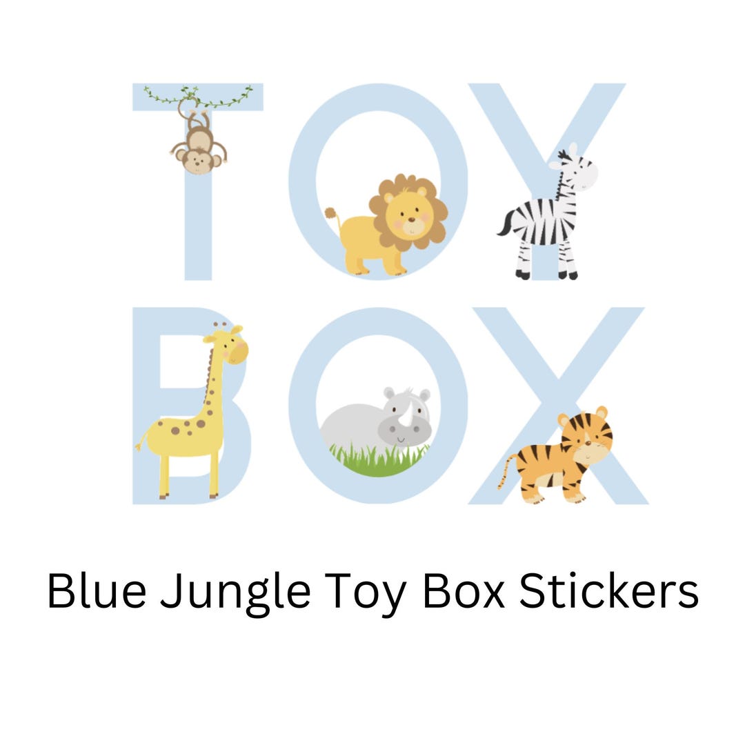 TOY BOX Sticker, Safari Animal Theme, Vinyl Sticker, Jungle Nursery ...